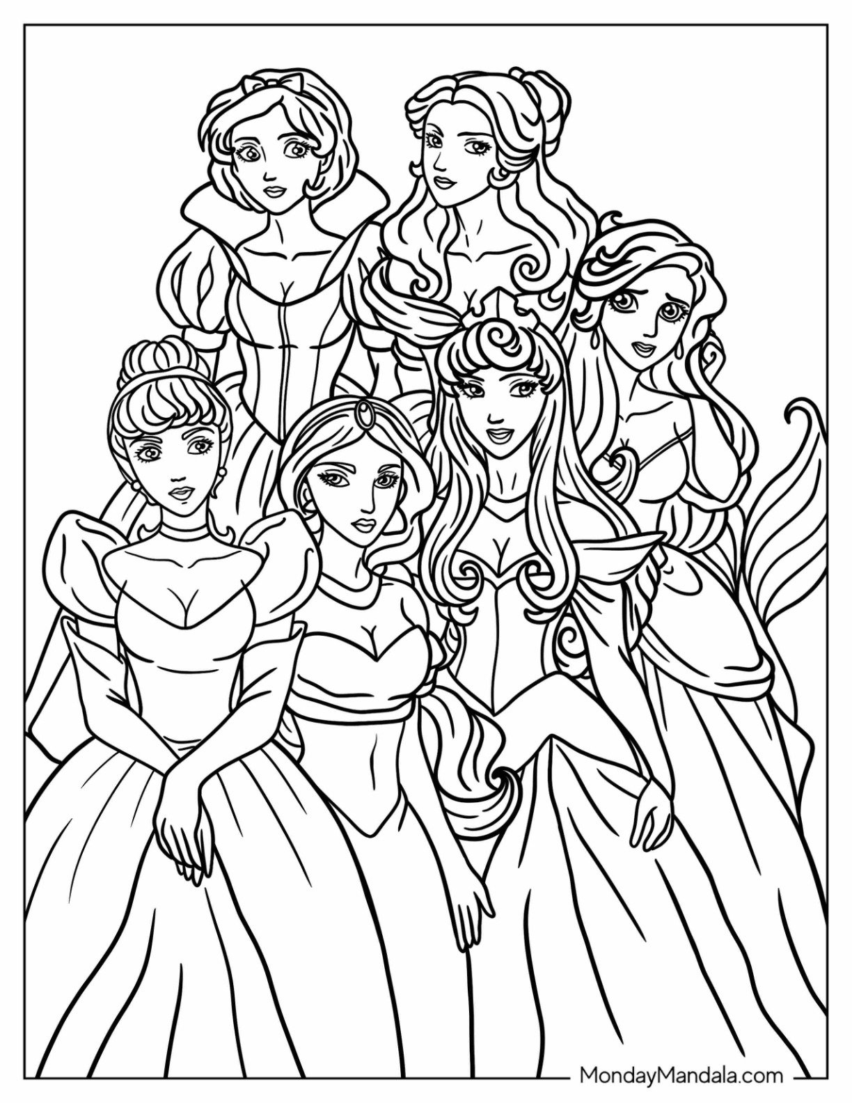 Disney Princess Coloring Pages Printable - Printable Art and Words