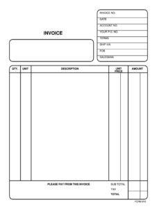 printable blank cleaning invoice template - Printable Art and Words
